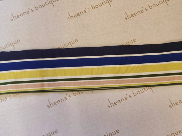 Sara Roka Stripe Blue Ribbon Belt - Sheena's Boutique Ireland