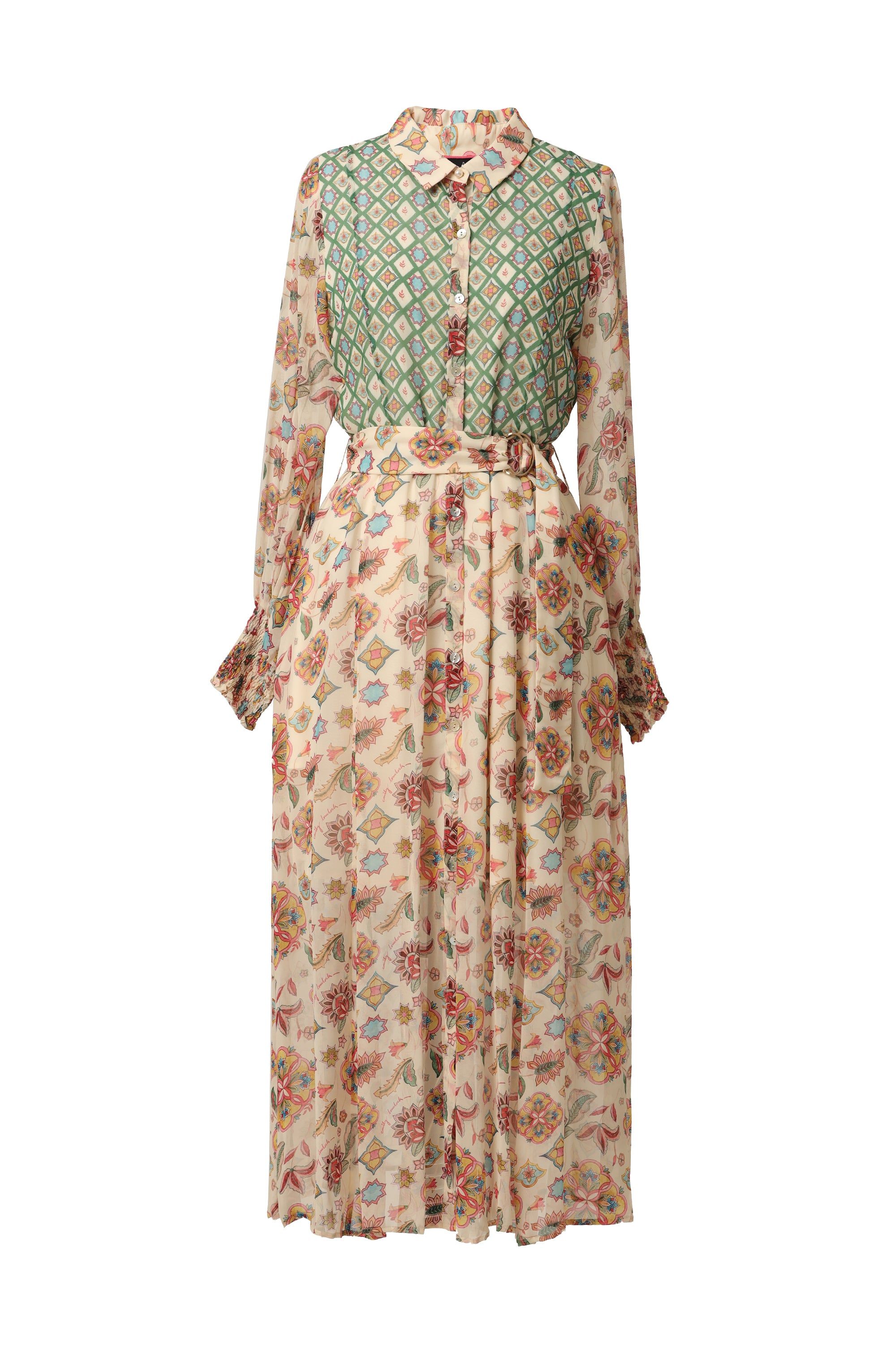 Emily Lovelock Ivory Viscose Georgette Isabella Dress - Sheena's ...