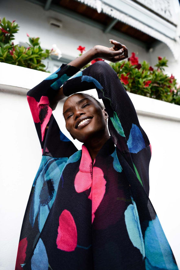 Alquema Estrella Fuschia Long Estrella Dress And Collare Coat - Sheena ...